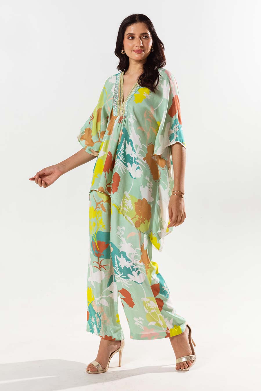 Shop Green Printed Top and Pant Co-ord Set by AROOP SHOP INDIA at House ...