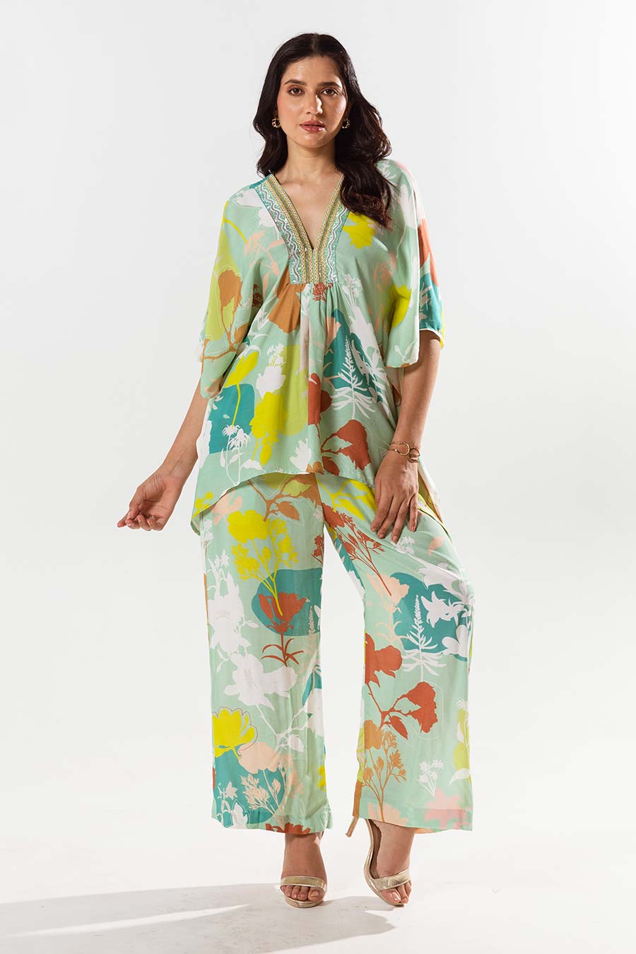 Shop Green Printed Top and Pant Co-ord Set by AROOP SHOP INDIA at House ...