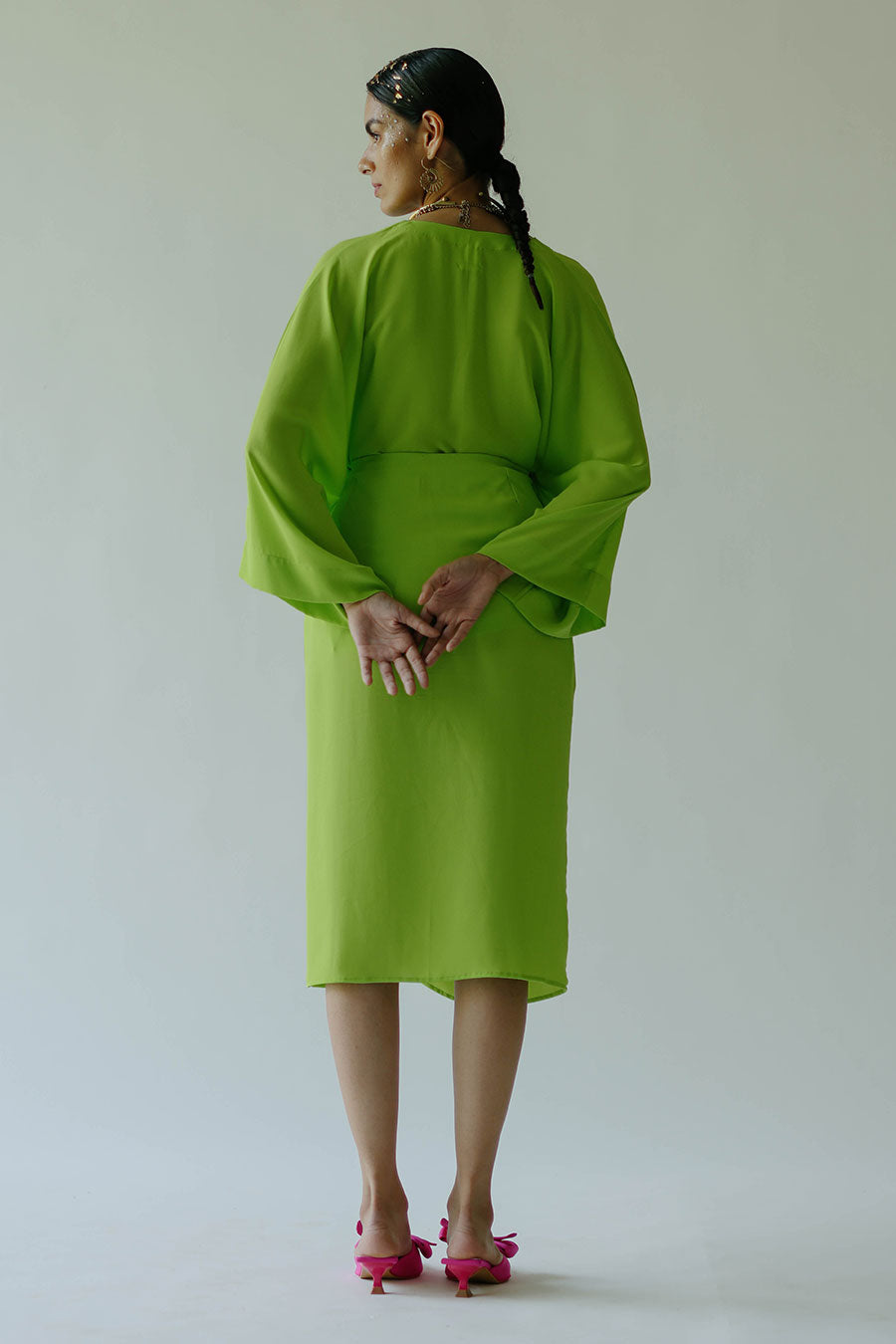 Shop Green Acid Zoey Top & Riley Skirt Set by NORN at House of ...